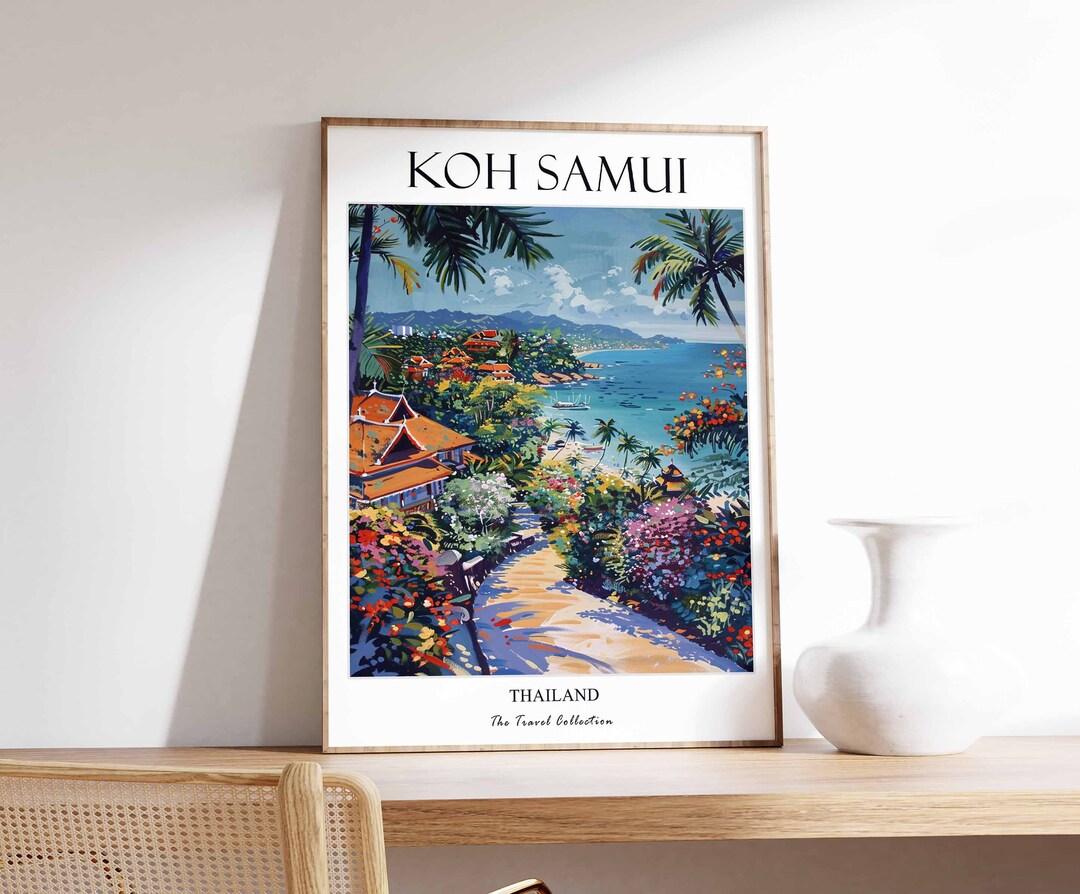 Koh Samui Poster, Thailand Poster, Phuket Poster, Asian Decor, Thailand ...