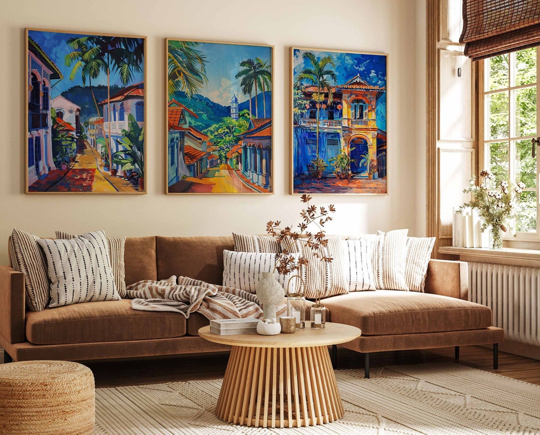 Set of 3 Penang Poster Set, Malaysia Travel Prints, Penang Art ...