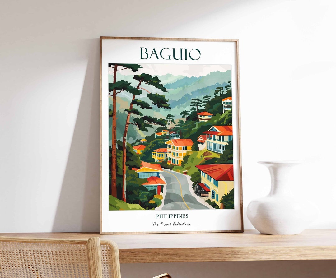 Baguio Poster, Travel Decor, Philippines Wall Art, Philippines Travel ...