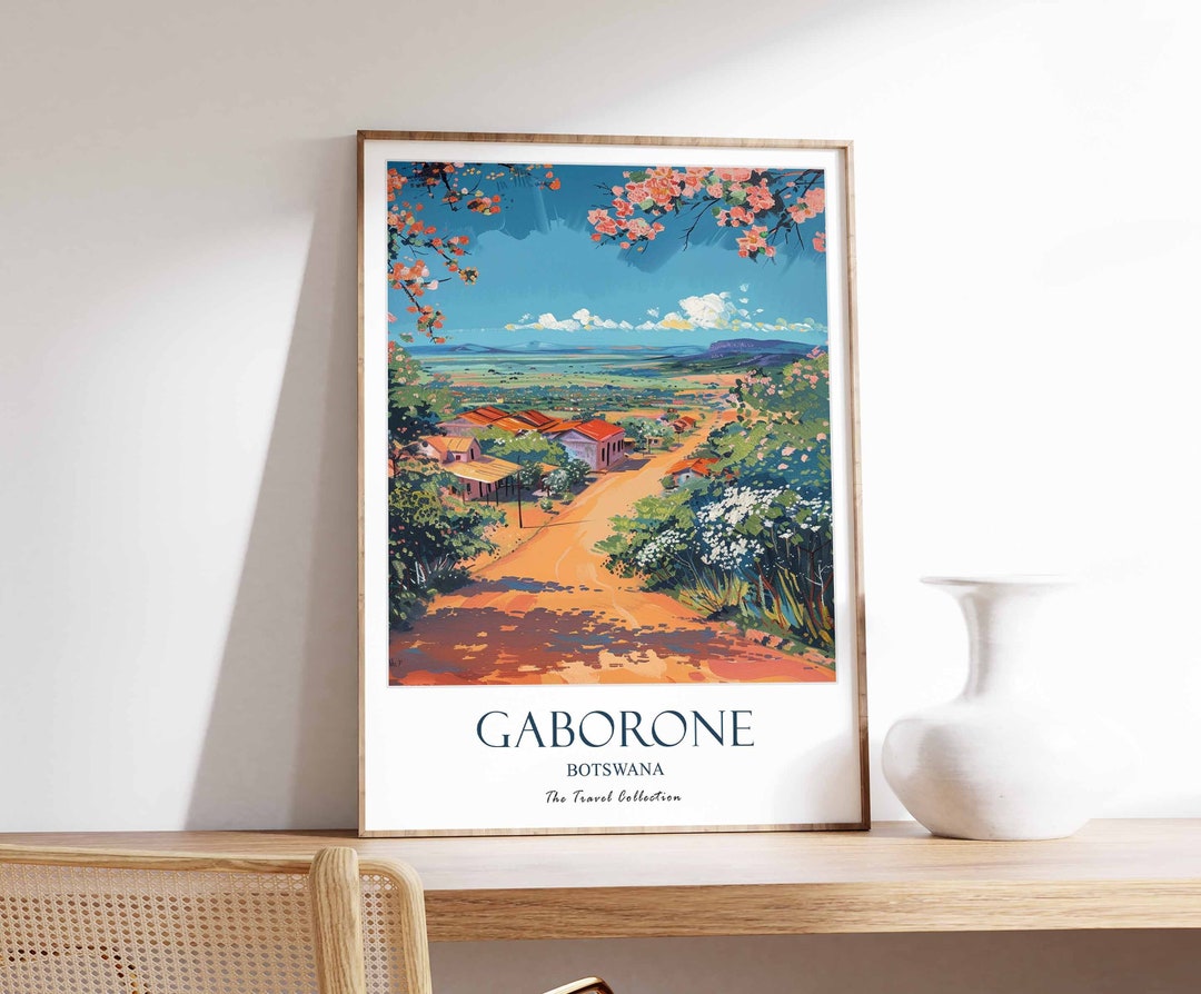 Gaborone Poster, Botswana Poster, Africa Poster, African Print ...