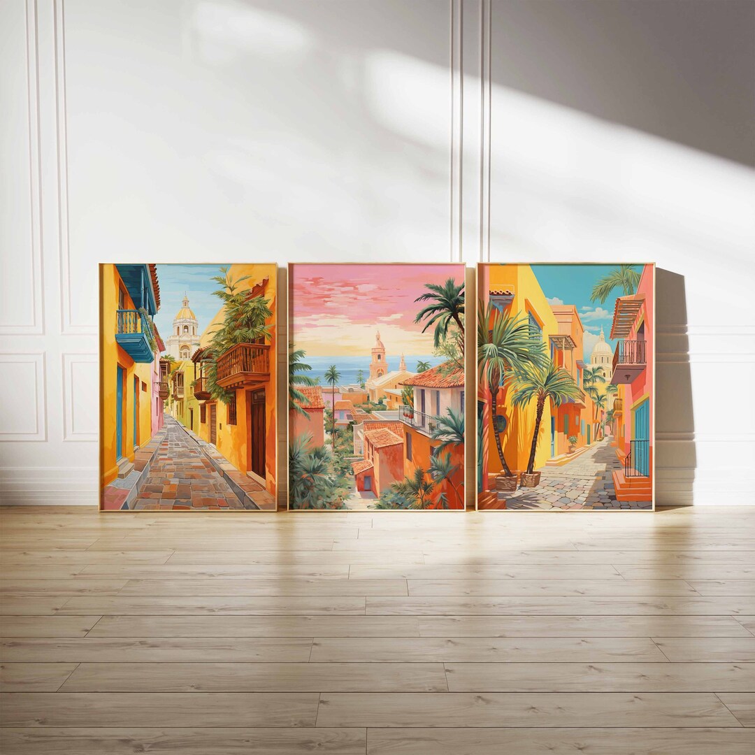 Set of 3 Colombia Poster Set, Vintage Colombian Floral Prints ...