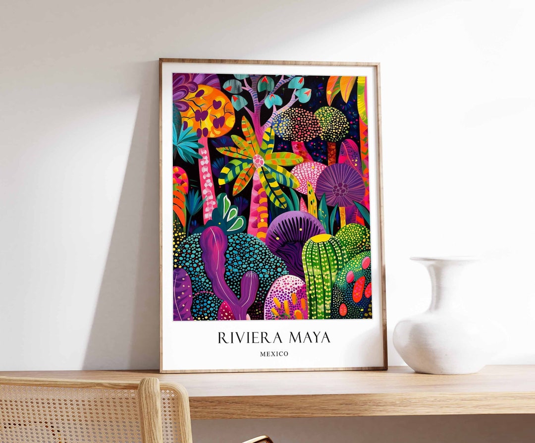 Riviera Maya Poster, Mexico Poster, Caribbean Poster, Tropical Poster ...