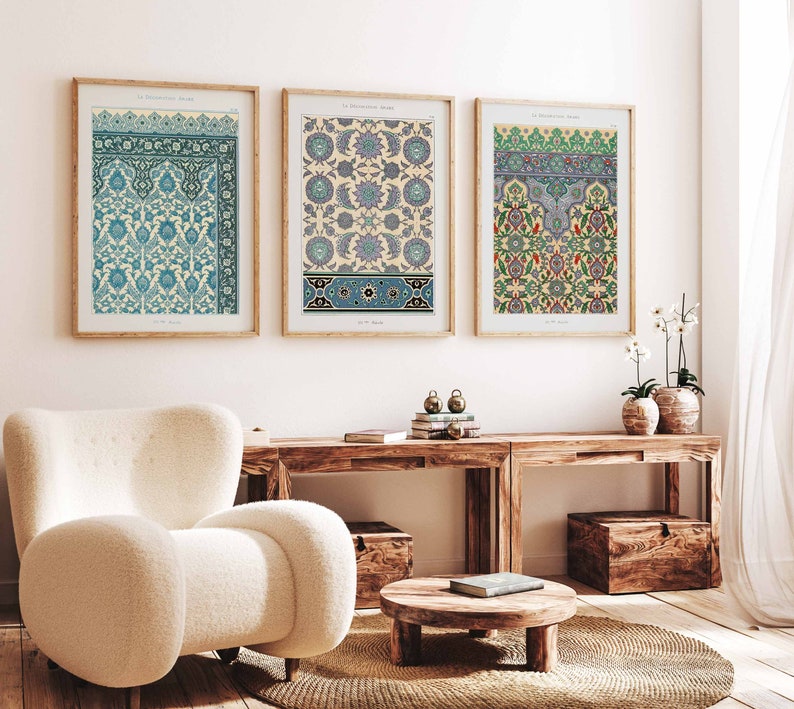 Arabic Pattern Prints, Islamic Decor, Middle Eastern Poster Set ...