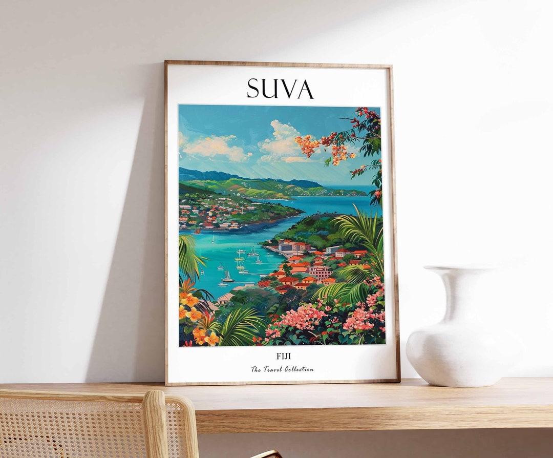 Suva Poster, South Pacific Poster, Island Poster, Paradise Poster, Fiji ...