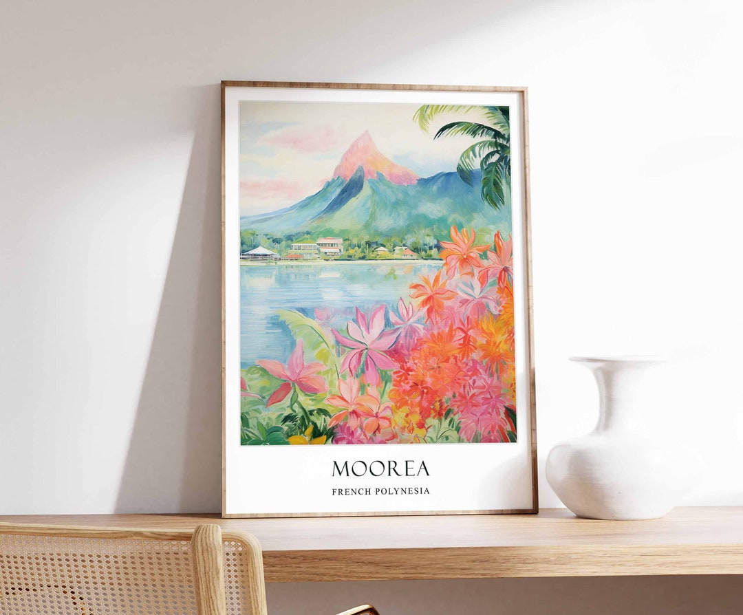 Moorea Poster, French Polynesia Poster, Tahiti Poster, Moorea Travel ...
