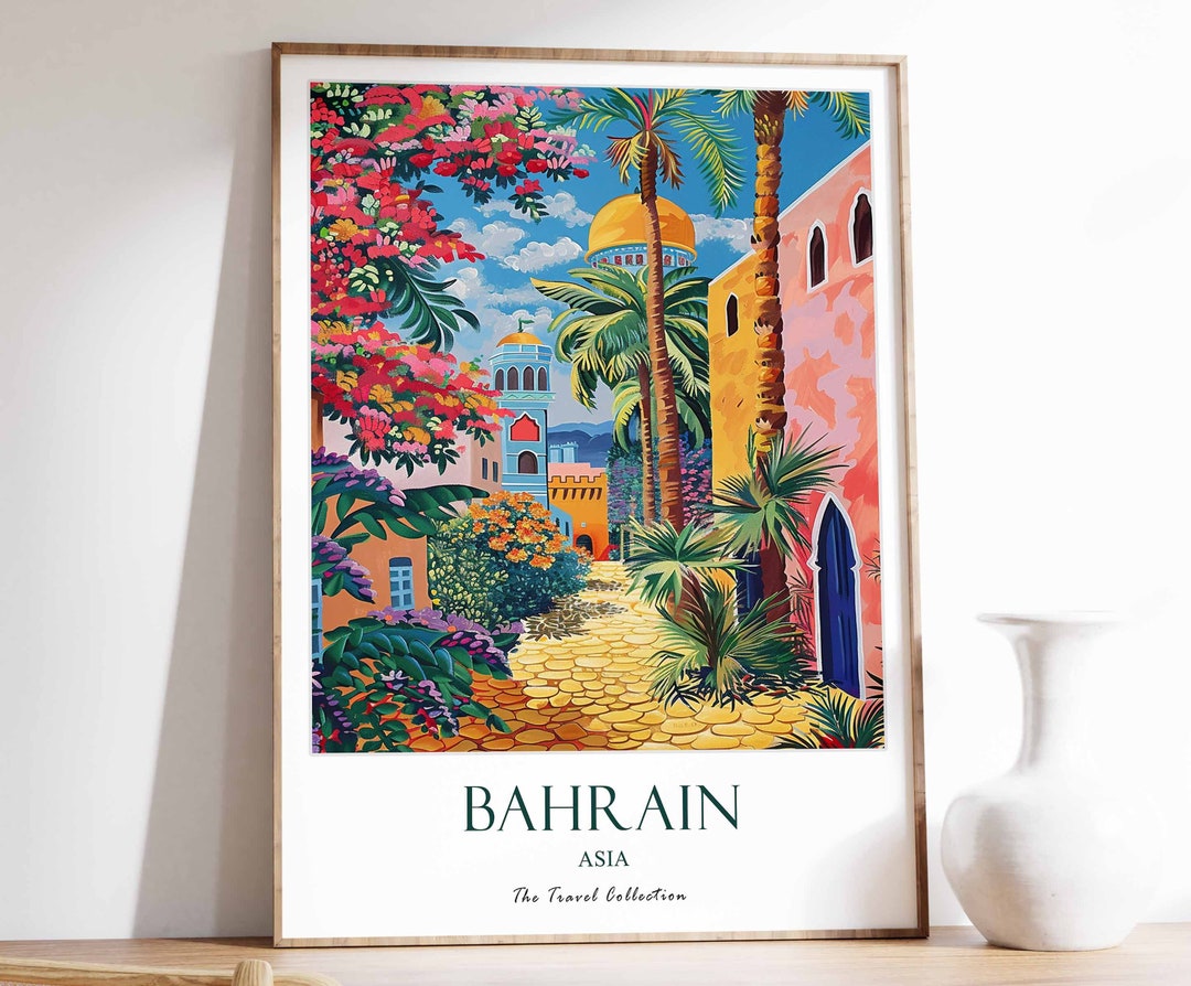 Bahrain Print, Bahrain Travel Poster, Middle East Travel Print, Islamic ...