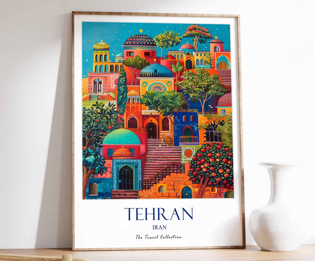 Tehran Print, Tehran Travel Poster, Middle East Travel Print, Islamic ...