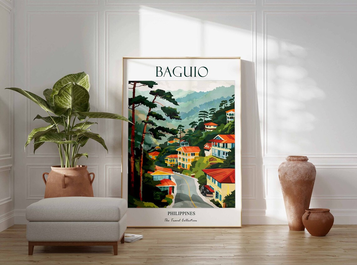 Baguio Poster, Travel Decor, Philippines Wall Art, Philippines Travel ...