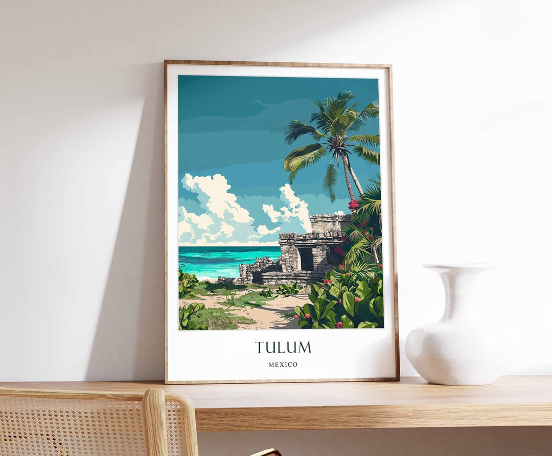 Tulum Poster, Mexico Poster, Mayan Poster, Tulum Travel Print, Tulum ...