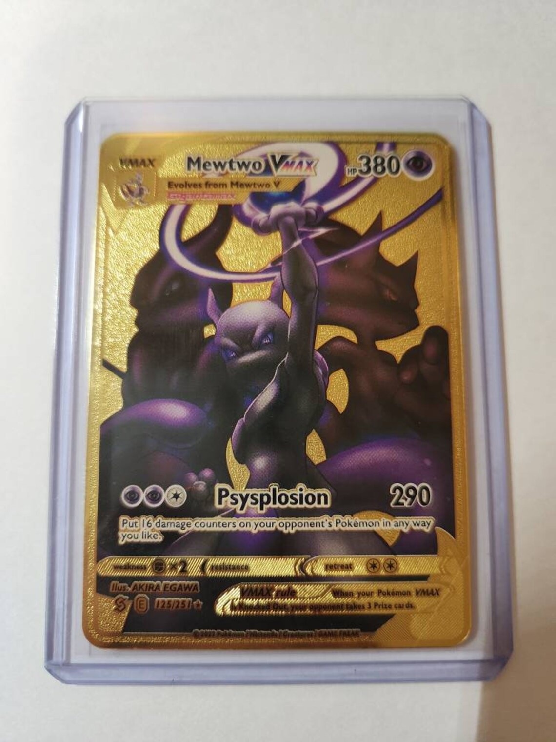 Pokemon Mewtwo Vmax Mega Mewtwo Trio Textured Gold Metal - Etsy