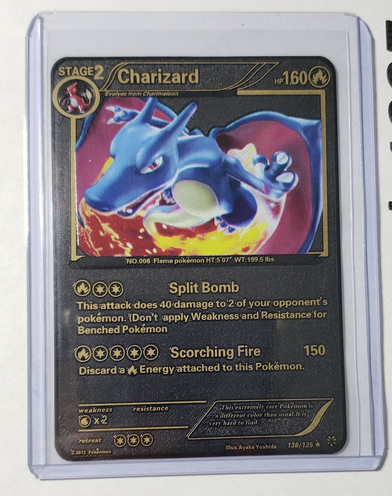 Pokemon Charizard 136/135 Plasma Storm Black Metal Custom Card - Etsy