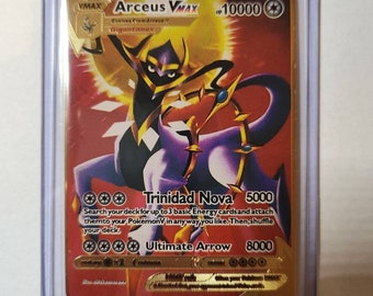 Pokemon Mewtwo Vmax Mega Mewtwo Trio Textured Gold Metal Custom Card ...