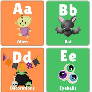 Halloween ABC Flashcards! Learning Tools, Homeschooling, Neurodivergent ...
