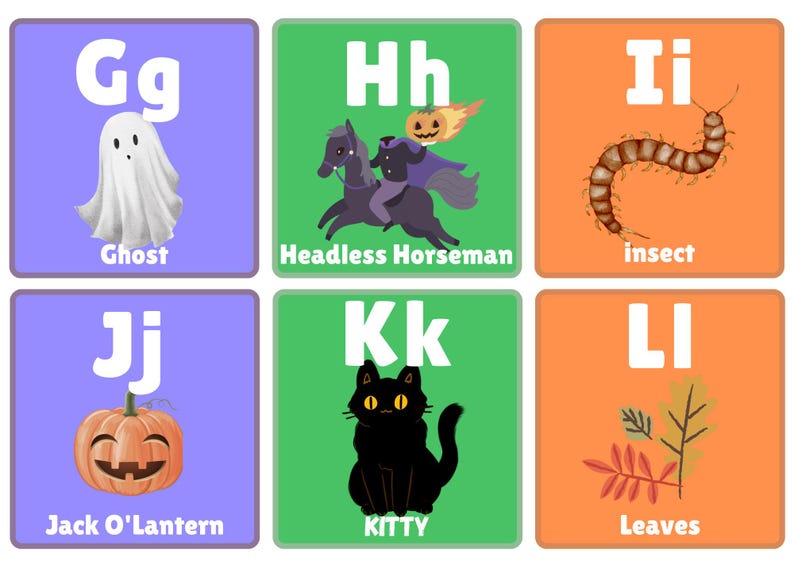 Halloween ABC Flashcards! Learning Tools, Homeschooling, Neurodivergent ...