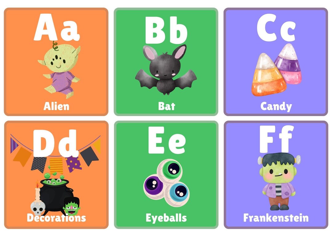 Halloween ABC Flashcards! Learning Tools, Homeschooling, Neurodivergent ...