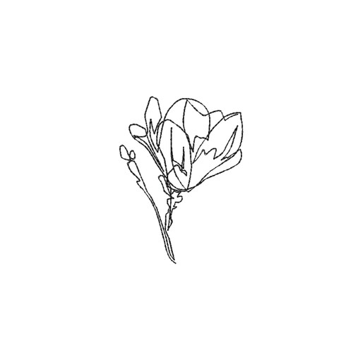 Flower Line Art Machine Embroidery Design Floral Embroidery | Etsy