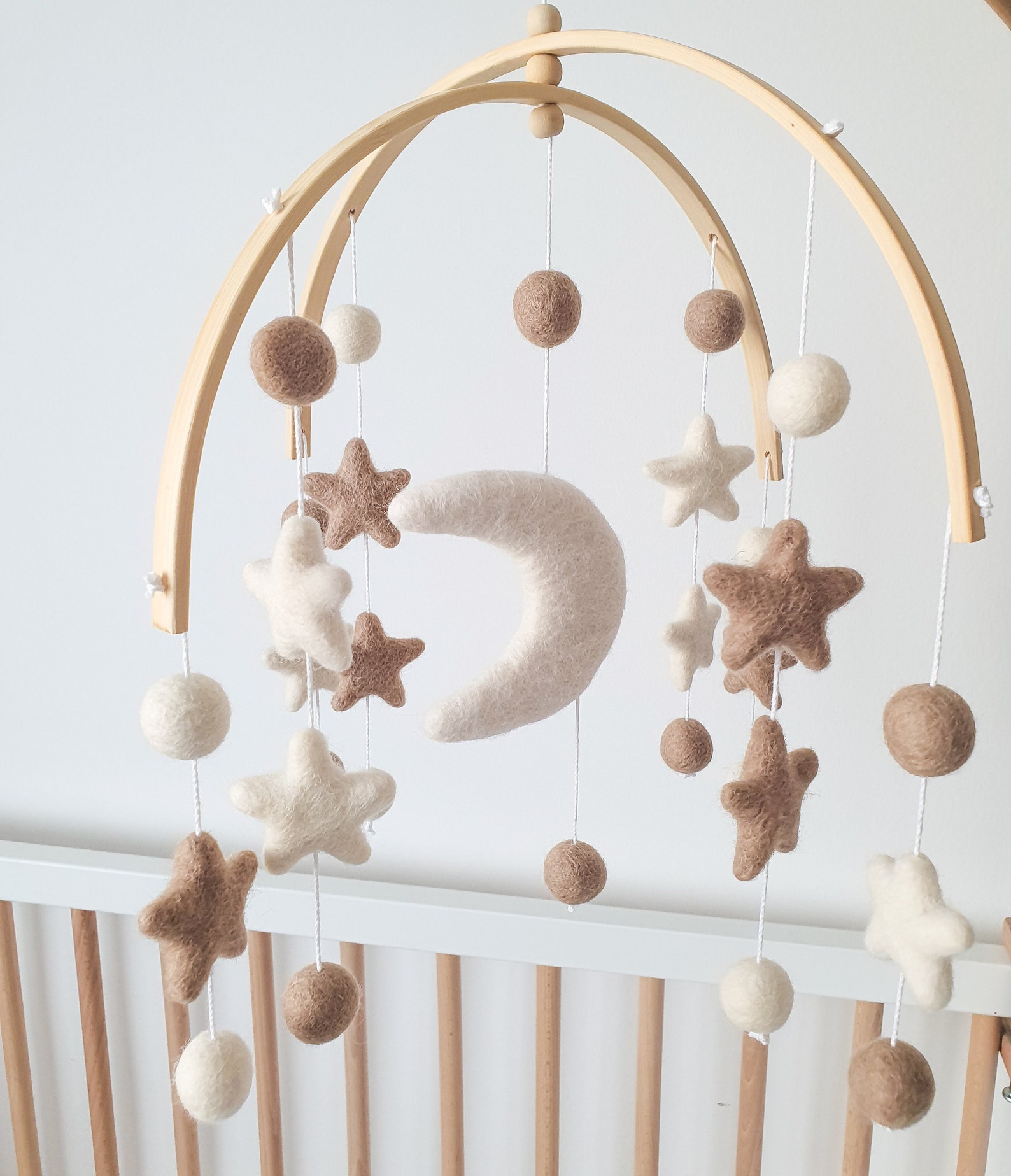 Moon and Stars Baby Mobile | Nursery Mobile | Crib Mobile | Handmade ...