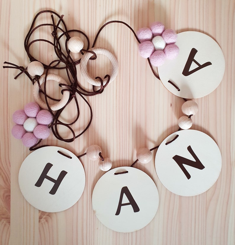Name Garland Wooden Garland With Name Personalized Baby Room Banner ...