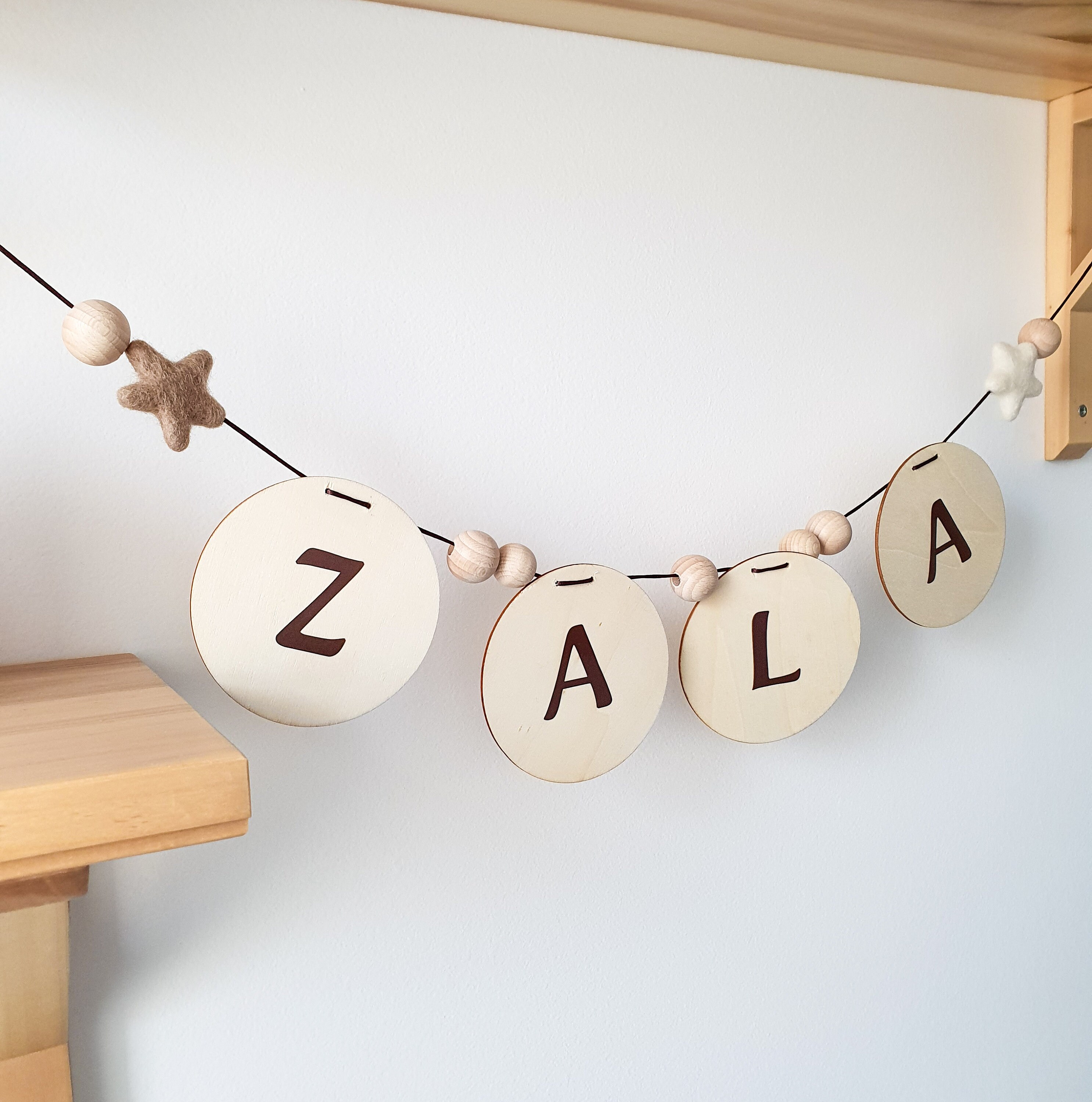 Name Garland Wooden Garland With Name Personalized Baby Room Banner ...