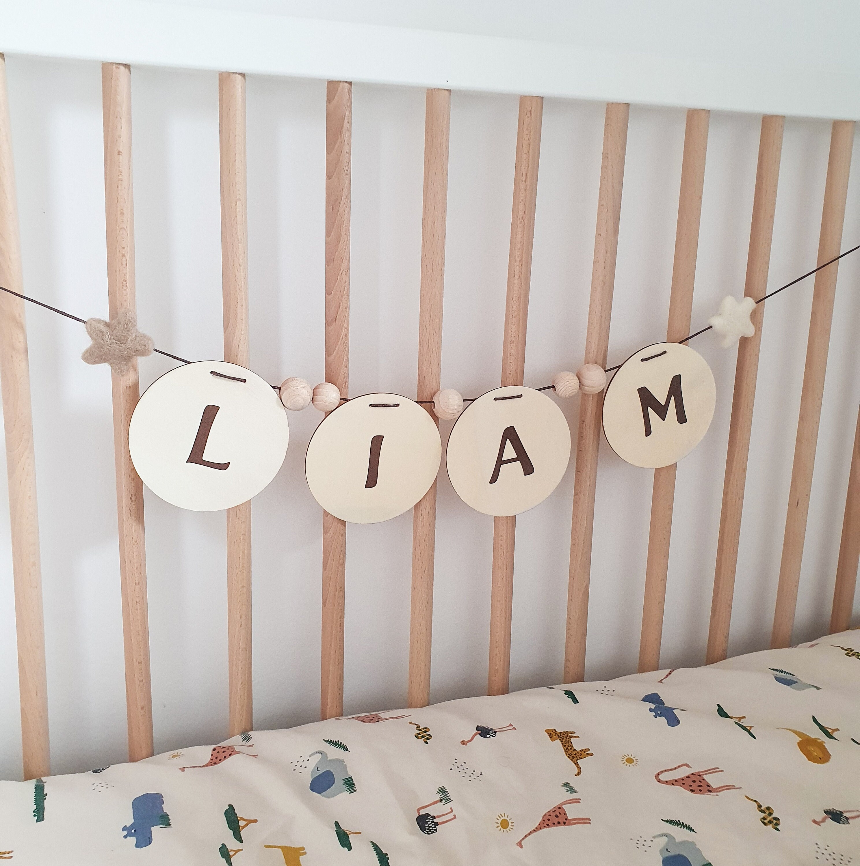 Name Garland Wooden Garland With Name Personalized Baby Room Banner ...