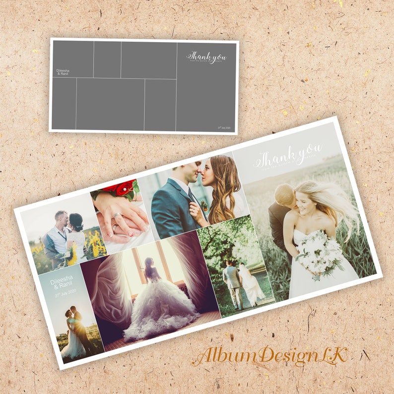 4x8 Single Side Thank You Card Template 300 Dpi - Etsy