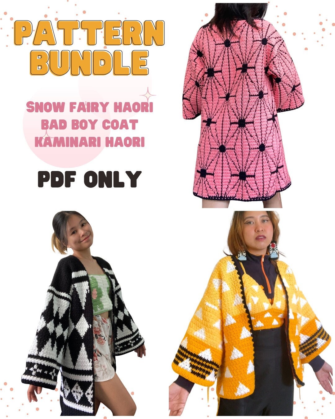 HAORI PDF/PATTERN Bundle Snowfairyhaoribadboycoatkaminarihaori - Etsy
