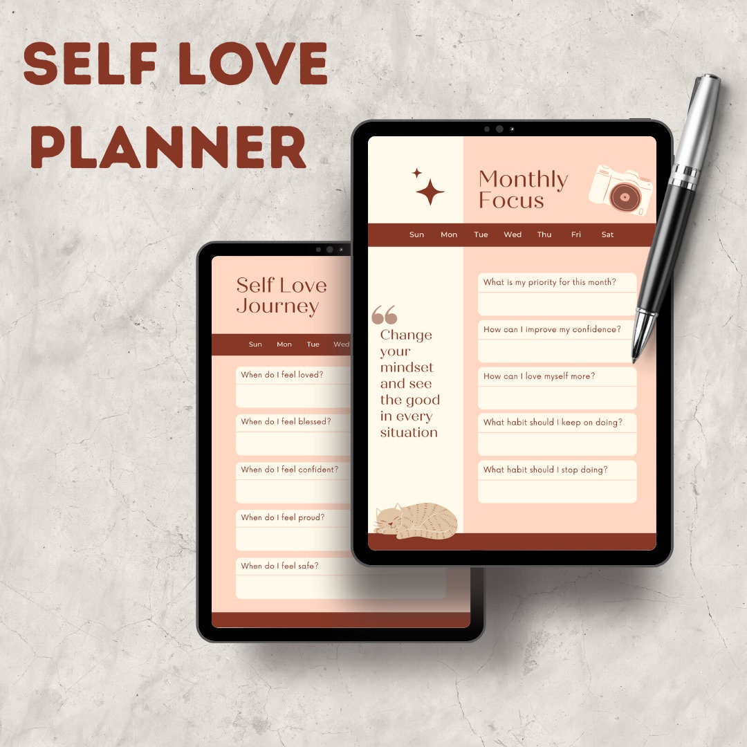 Digital Self Love Planner|concept Workbook| Self Love & Care Journal ...
