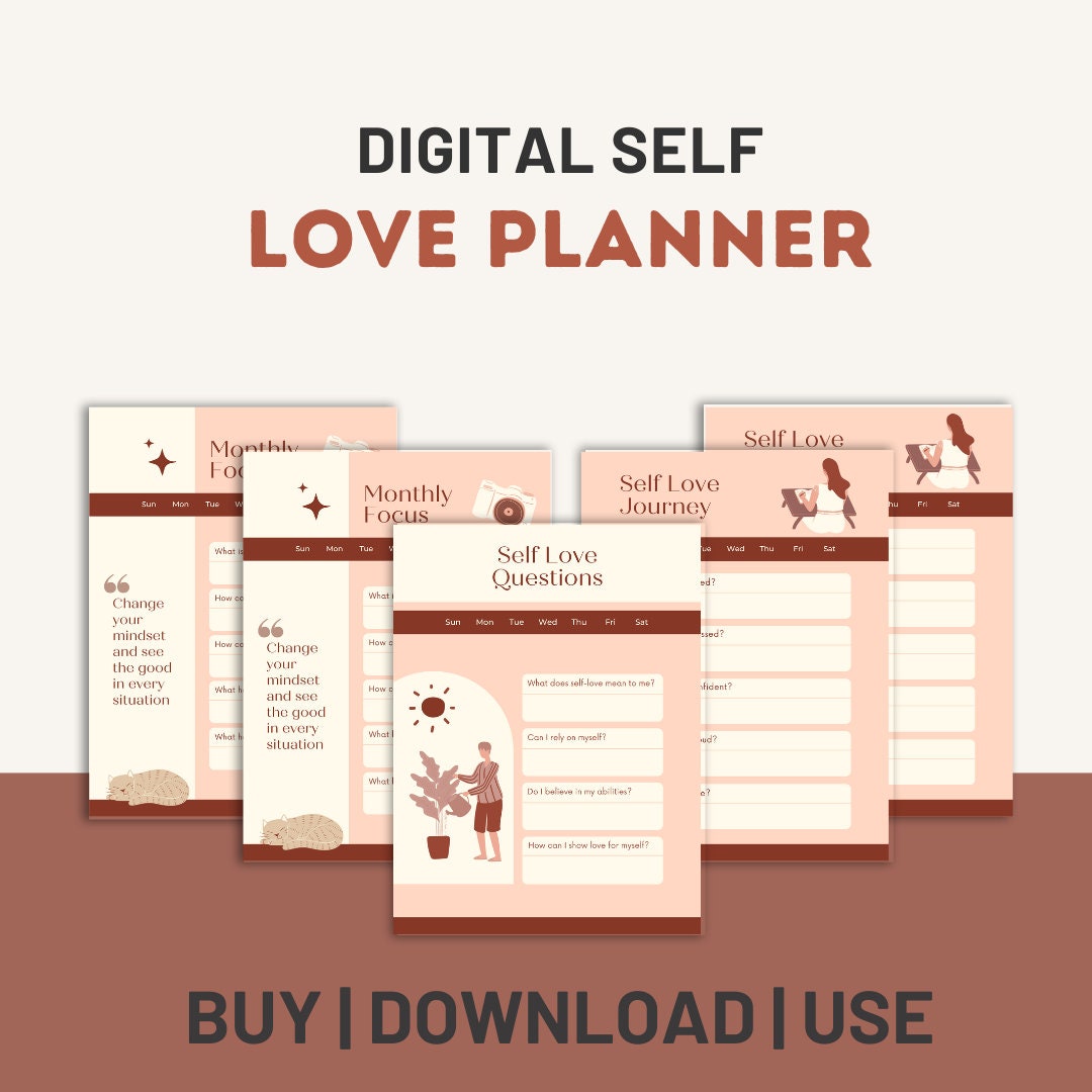 Digital Self Love Planner|concept Workbook| Self Love & Care Journal ...
