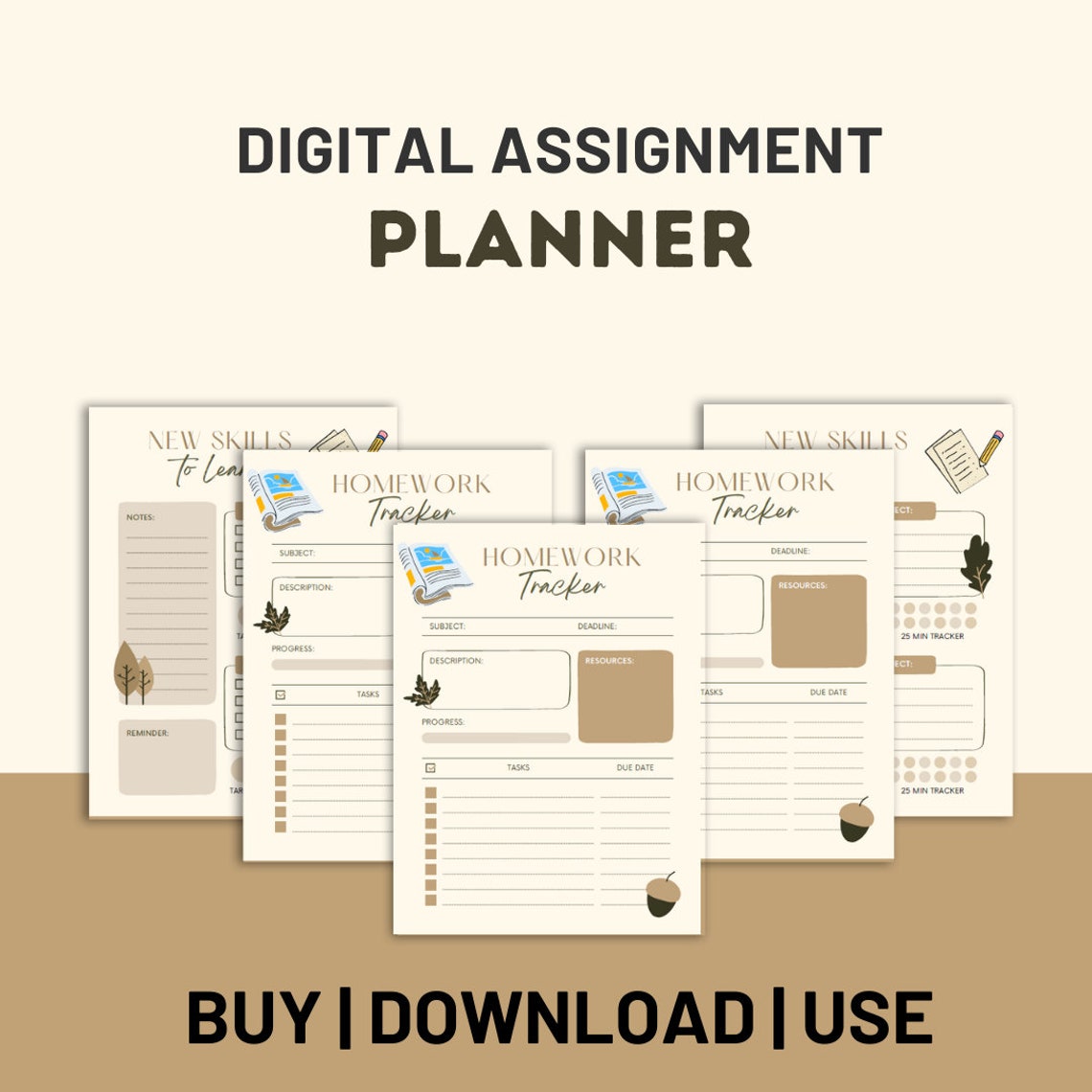 Assignment Tracker| Homework Planner| College Assignment| A4 A5 US ...