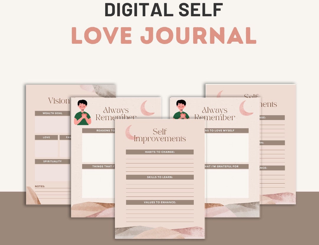 Digital Self Love Journal|concept Workbook| Self Love & Care Journal ...