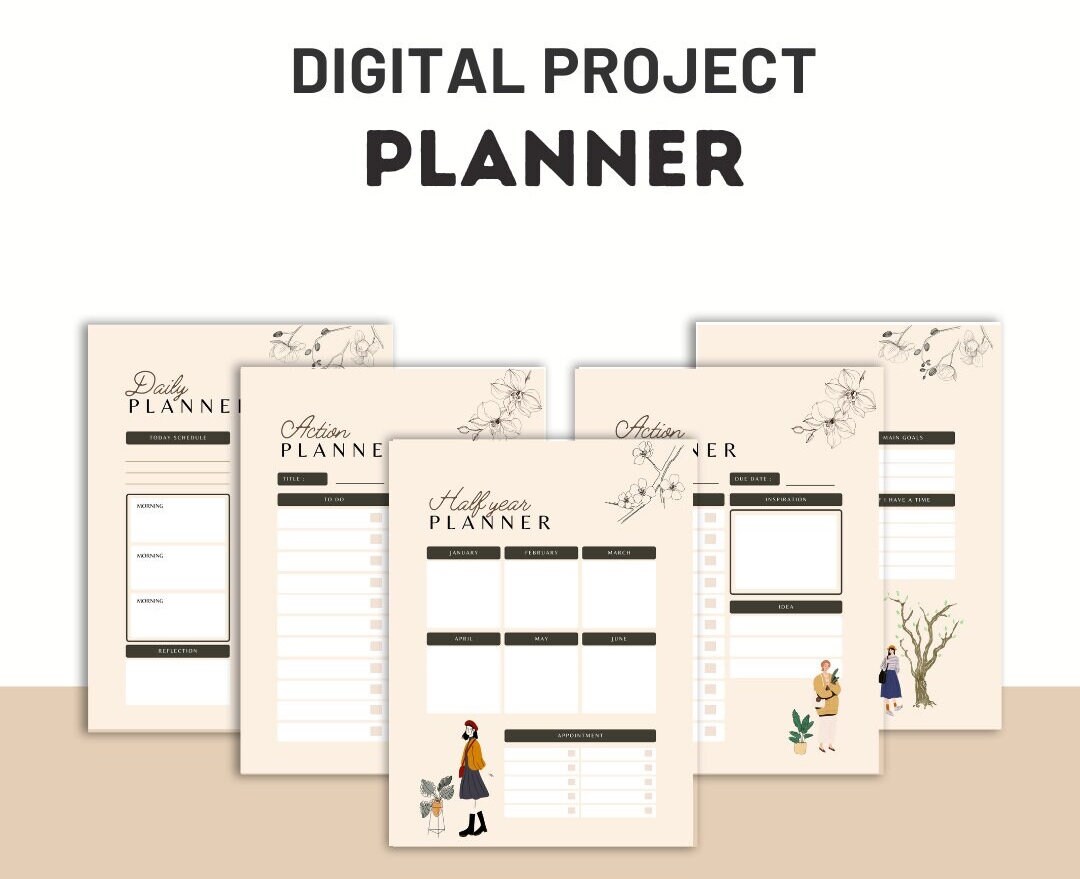 Digital Project Planner for Goodnotes| Action Steps| Notes Brain ...