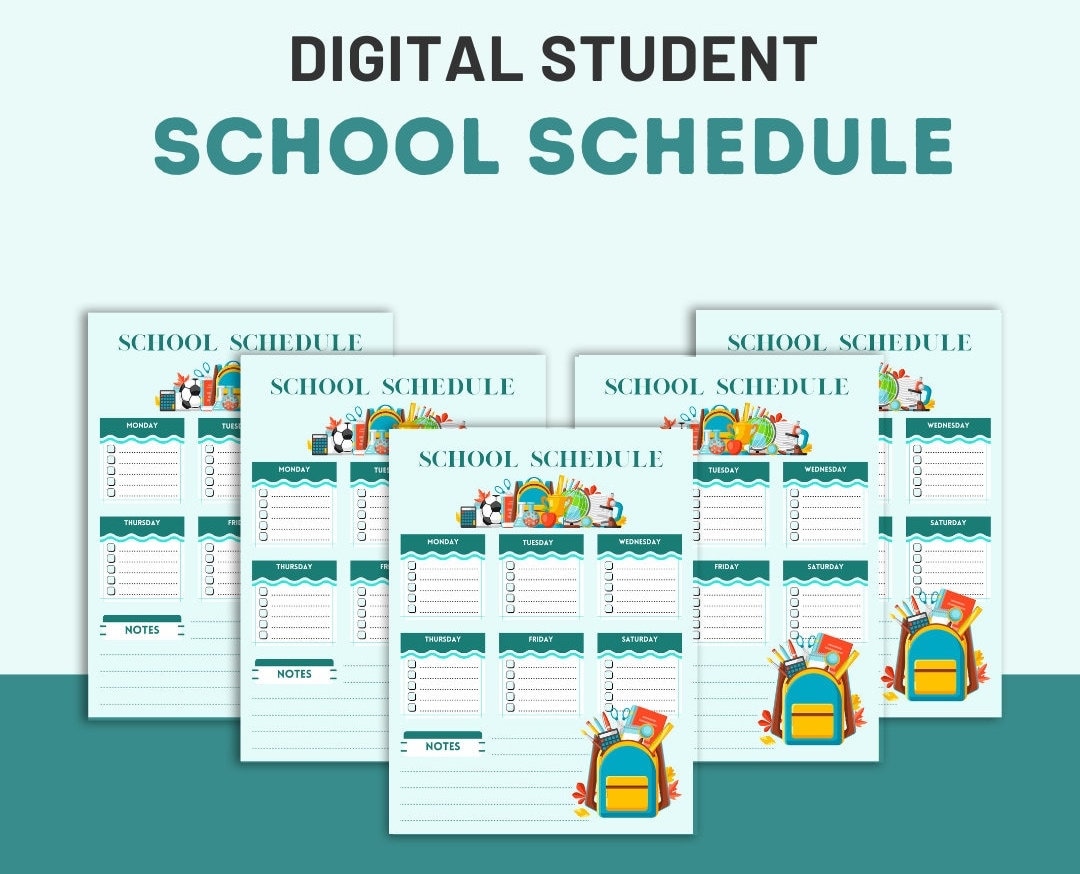 Editable School Schedule for Kids| School Supplies Theme| Printable ...