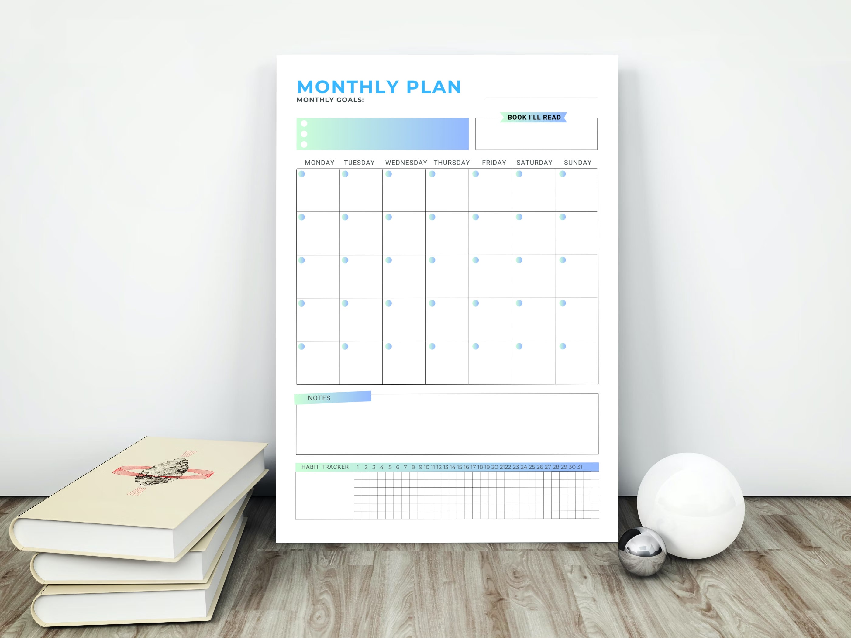 Monthly Planner | Digital Product | Digital Planner | Monthly Tracker ...