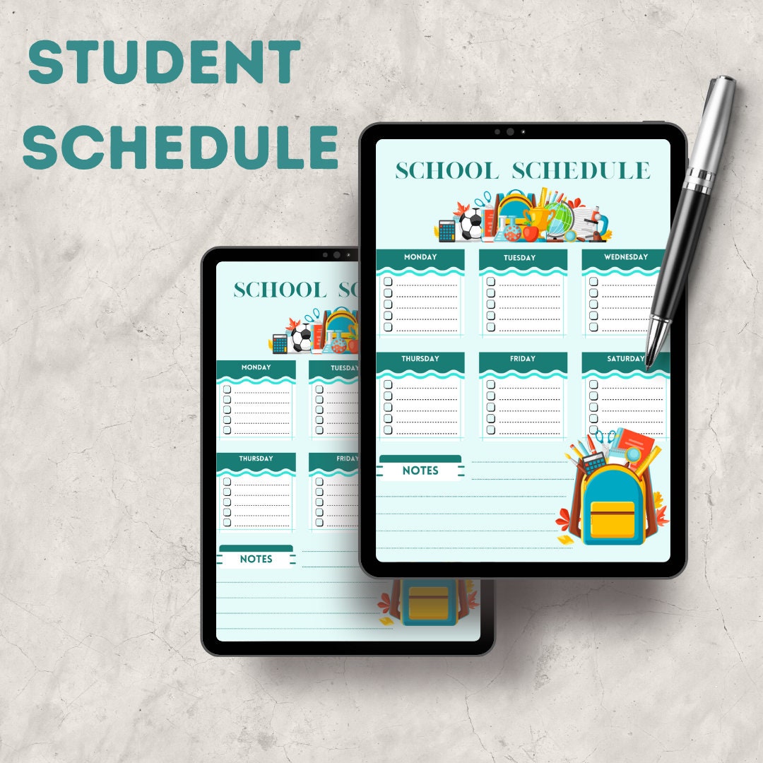 Editable School Schedule for Kids| School Supplies Theme| Printable ...