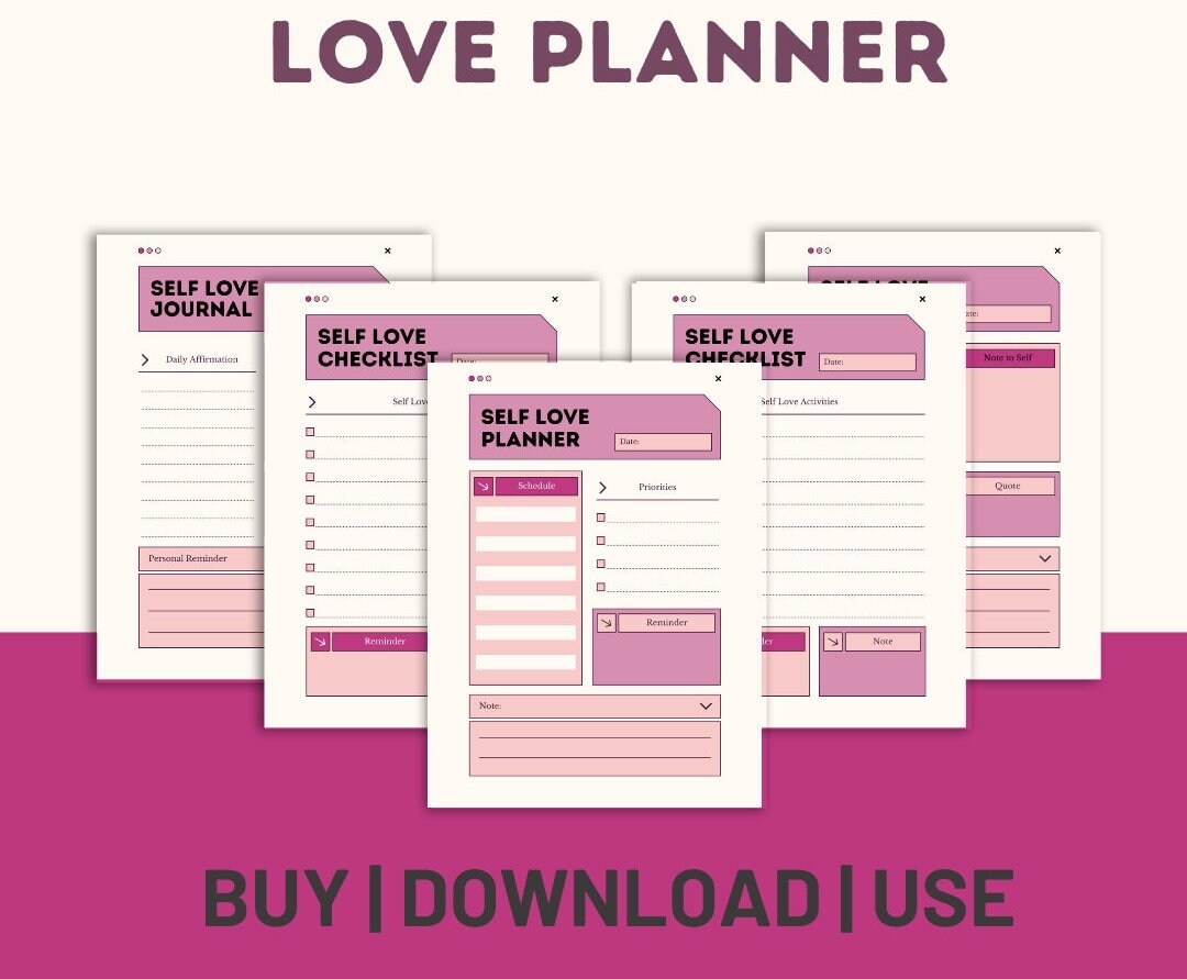 Love Planner |concept Workbook| Self Love & Care Journal|mindfulness ...