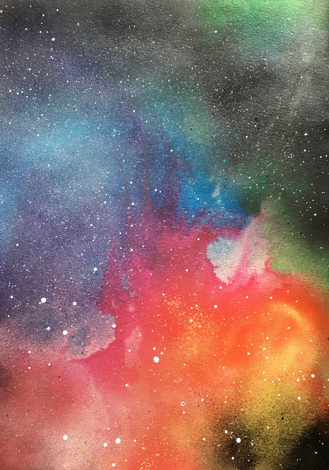 Original Artwork, Spray Paint Space Scene, "nebula 1" - Etsy