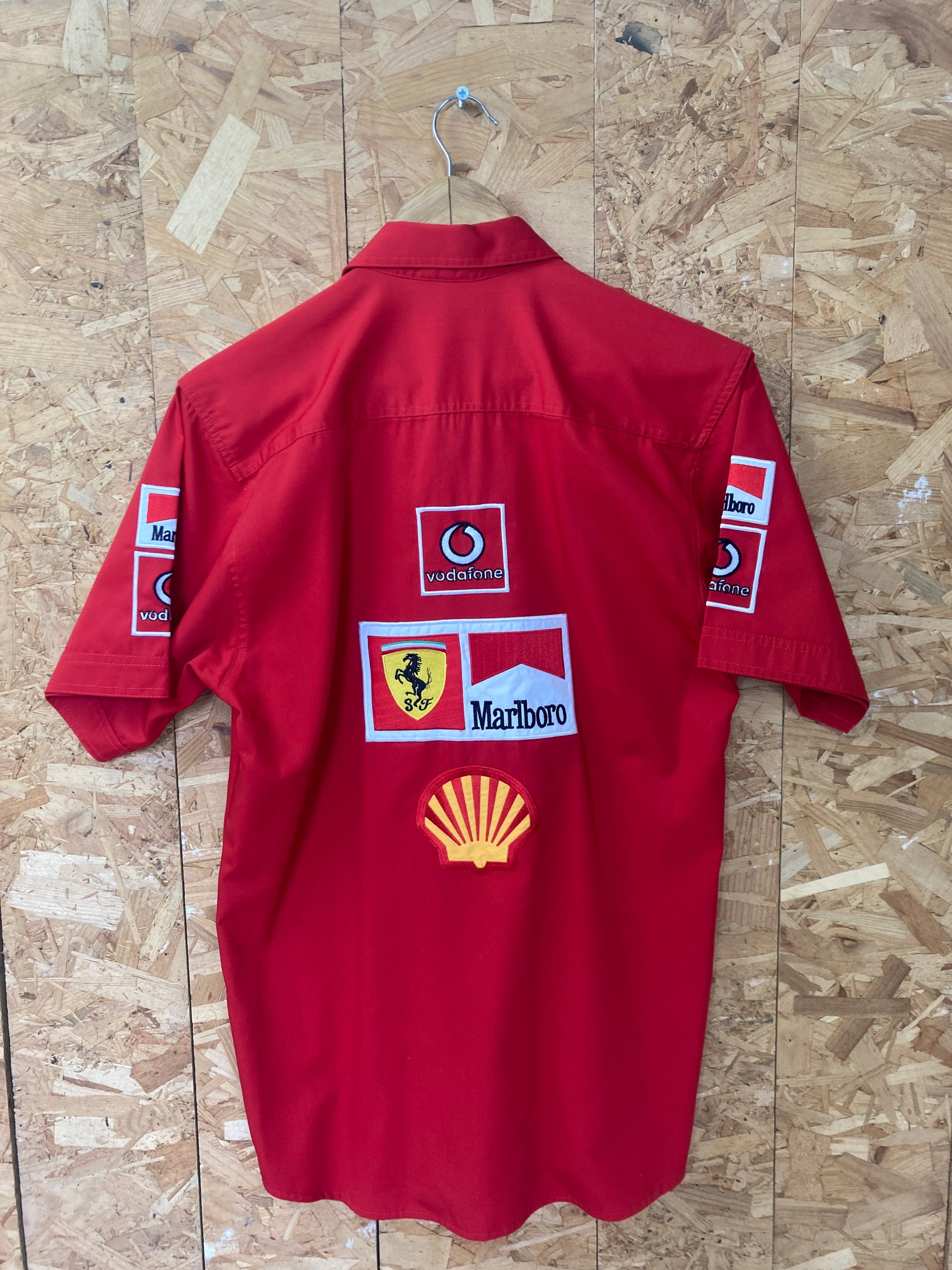 Vintage 2002 Ferrari Formula 1 Team Pit Crew Shirt Marlboro Shell Size ...