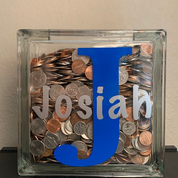 Glass Block Piggy Bank - Etsy