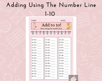 10 Printable Addition Worksheets. Numbers 1-10. Pre-school - Etsy