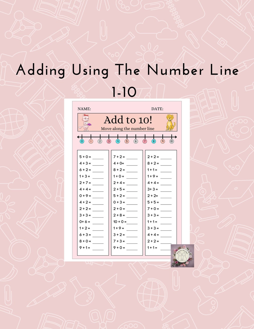 Addition Worksheets Printable, Number Line Addition, Kindergarten Math ...