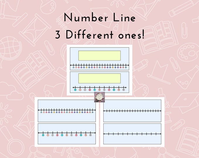 Printable Large Number Line, Pastel Colors Number Line, Number Line ...