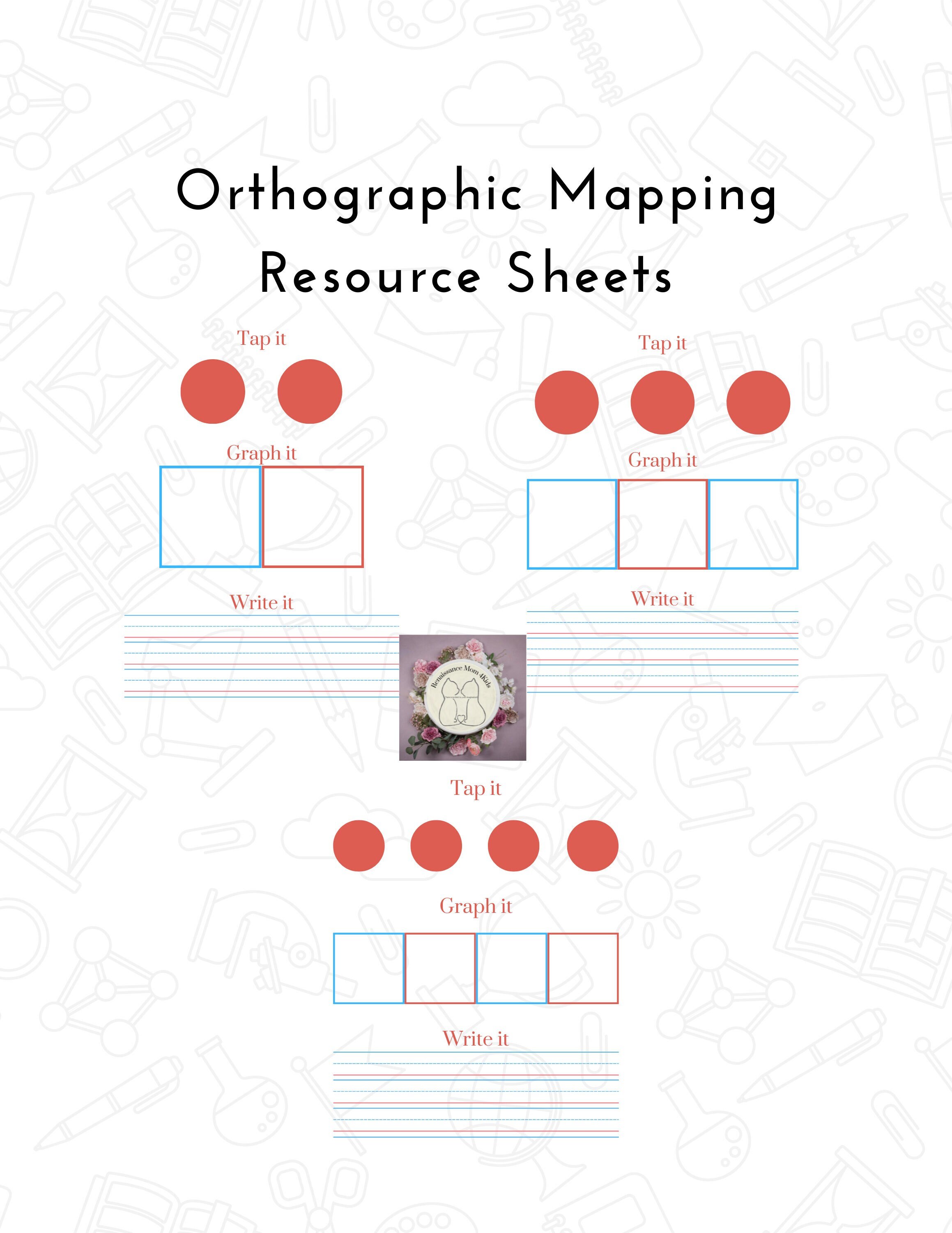Orthographic Mapping Resource Sheets Tap It Graph It Write - Etsy