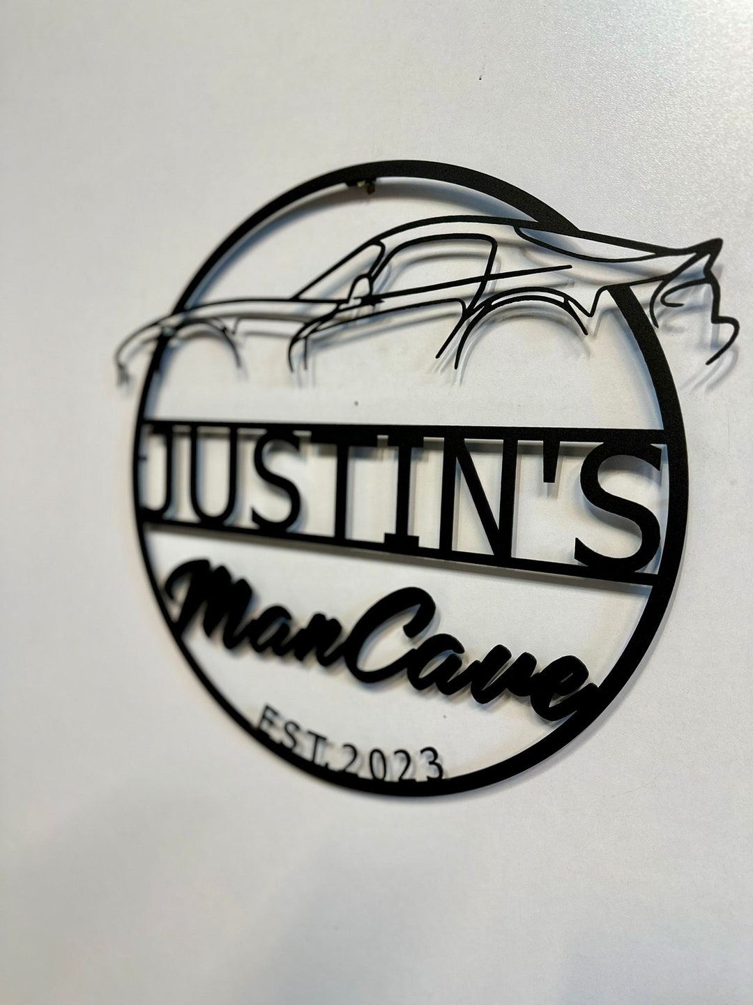 Custom Car Silhouette Theme Metal Wall Sign , Custom Car Metal Decor ...
