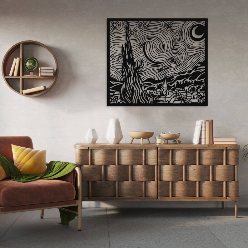 Starry Night Metal Wall Art Van Gogh Starry Night Wall Decor - Etsy