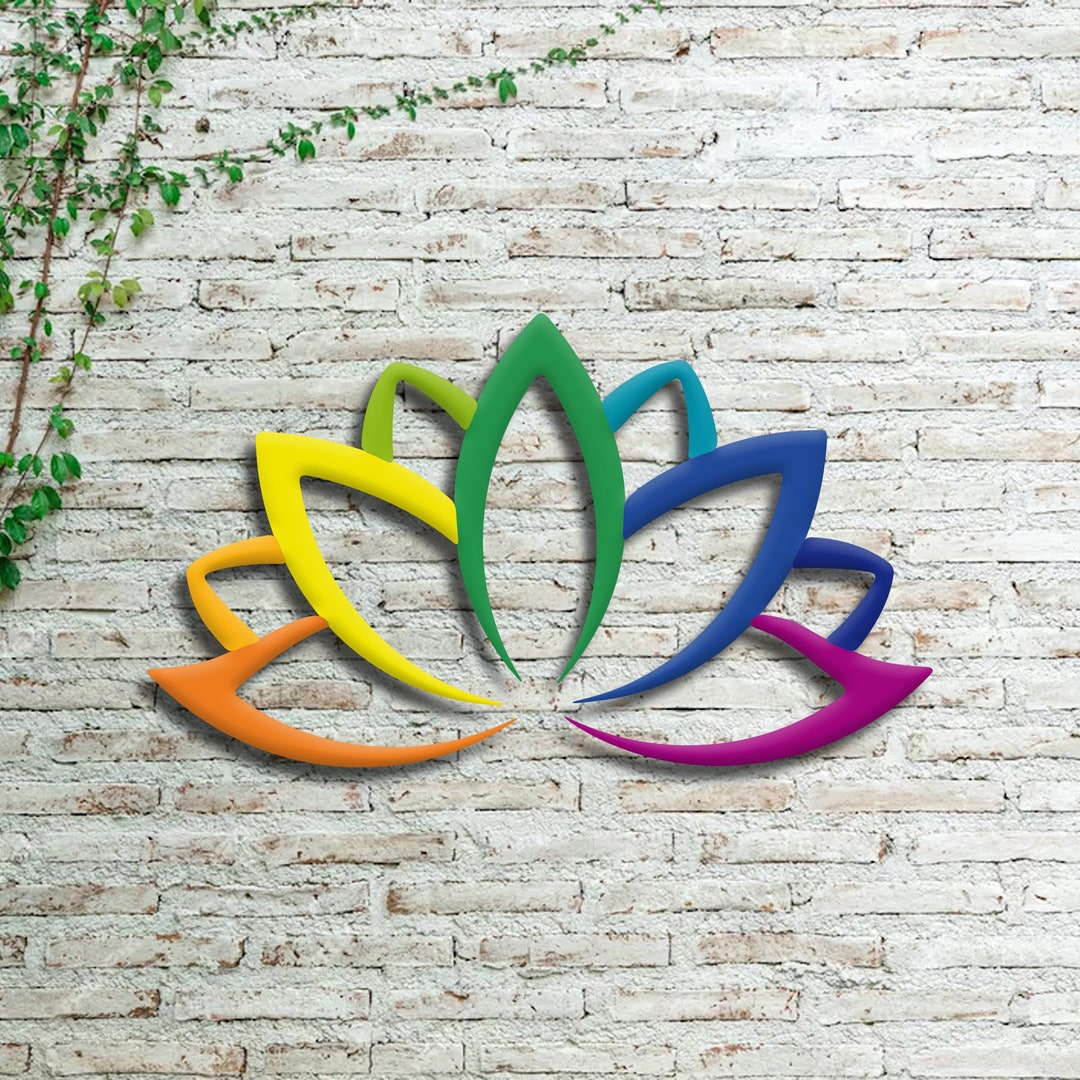 Lotus Metal Wall Art , Lotus Colorful Metal Wall Decor , Lotus Metal ...