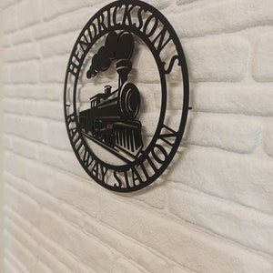 Personalized Railroad Metal Wall Sign , Custom Train Metal Wall Decor ...