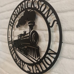 Personalized Railroad Metal Wall Sign , Custom Train Metal Wall Decor ...