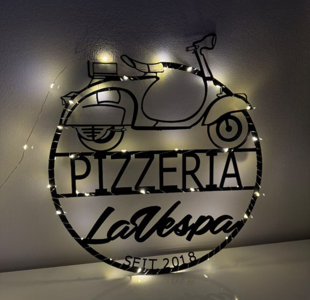 Custom Vespa Theme Metal Wall Sign , Custom Vespa Metal Decor , Custom ...