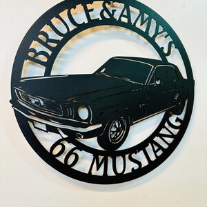 Custom 1966 Mustang Theme Metal Wall Sign , Mustang Metal Wall Art ...