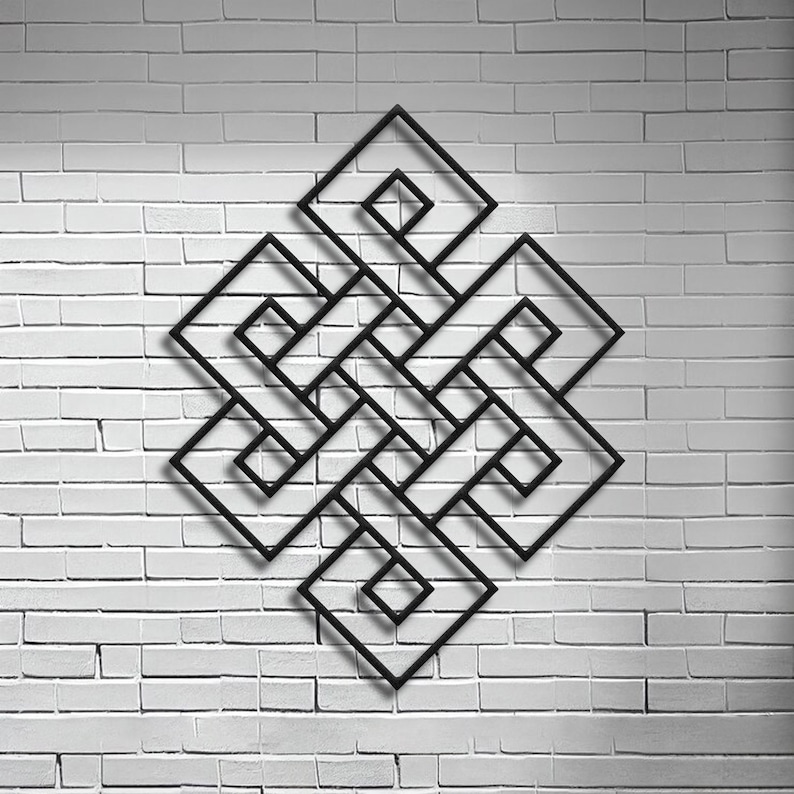 Shrivatsa Metal Wall Art: Eternal Knot, Lucky Charm Decor - Etsy
